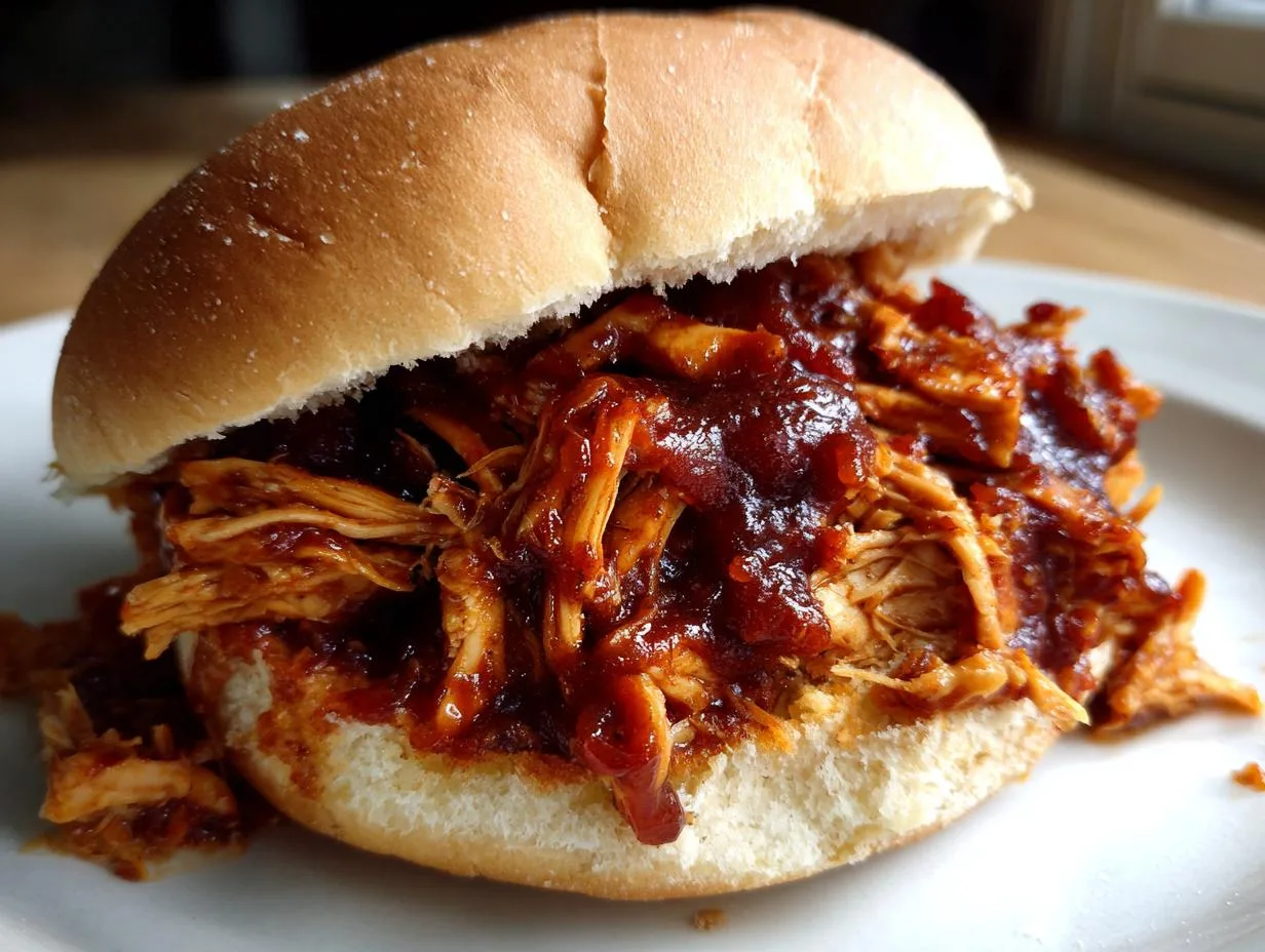 2-Ingredient Crockpot BBQ Pulled Chicken That Melts in Your Mouth