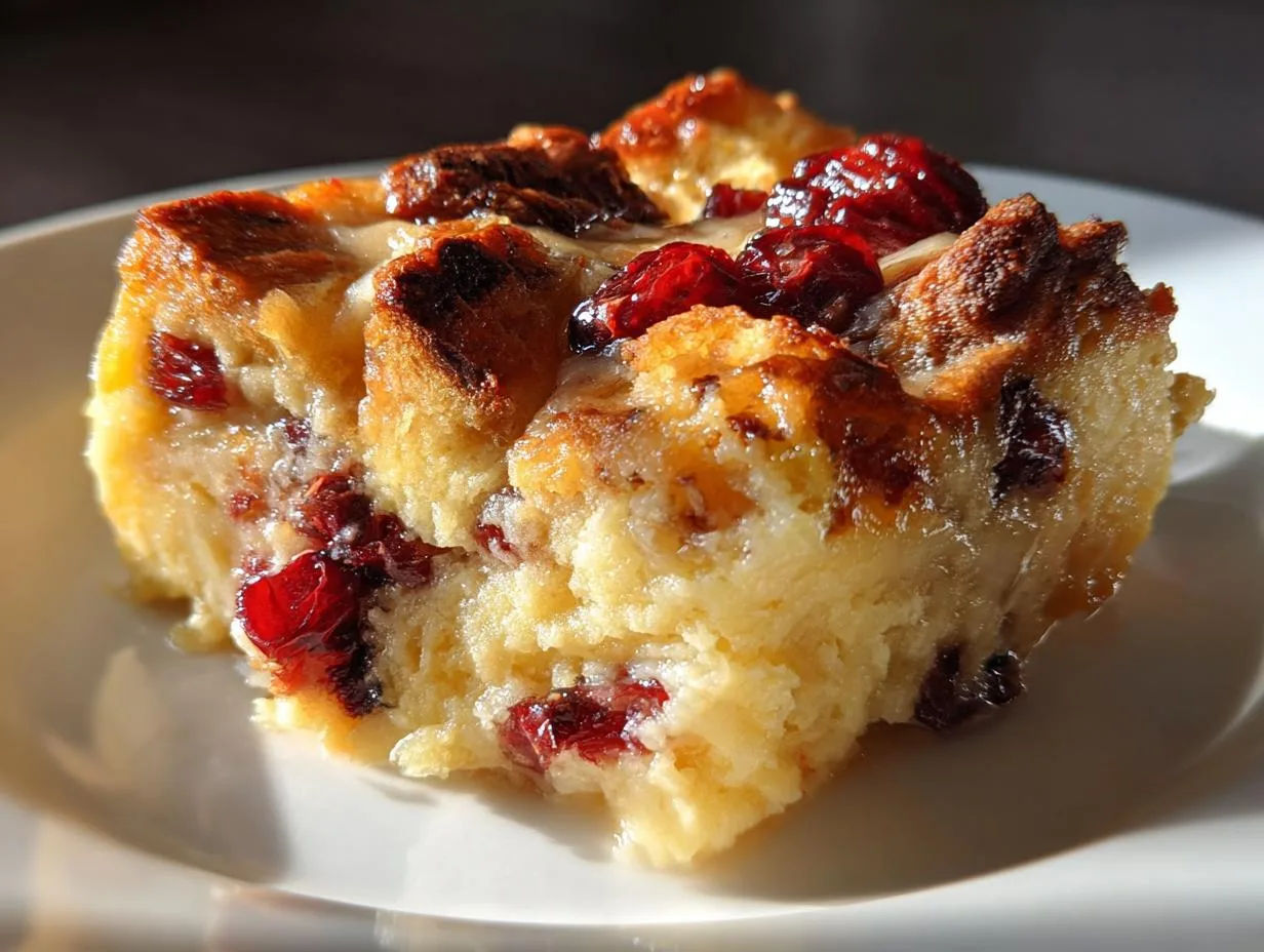 Easy 4-Ingredient Crockpot Cherry Bread Pudding Recipe