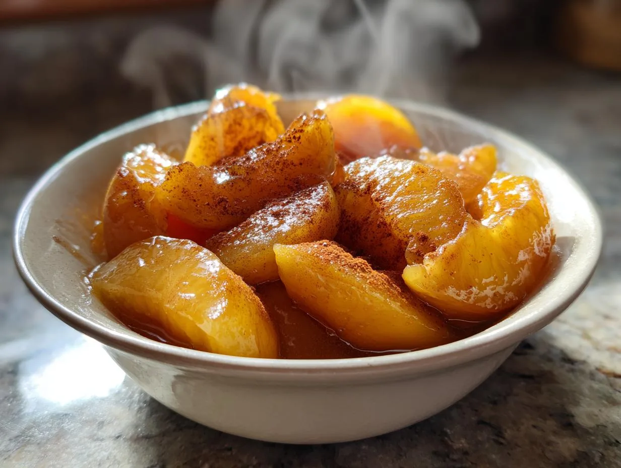 Mouthwatering Crockpot Cinnamon Peaches in 3 Easy Steps