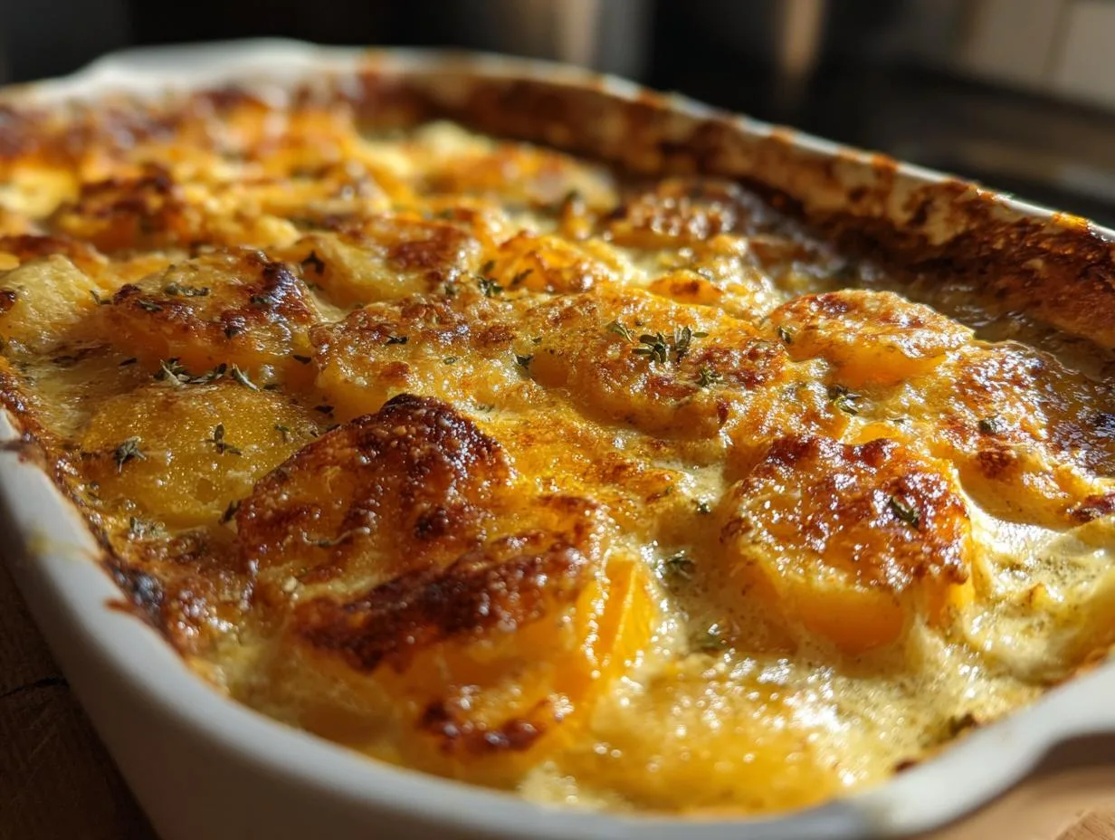 Irresistible Cheesy Pumpkin Potato Gratin Recipe - Pure Comfort