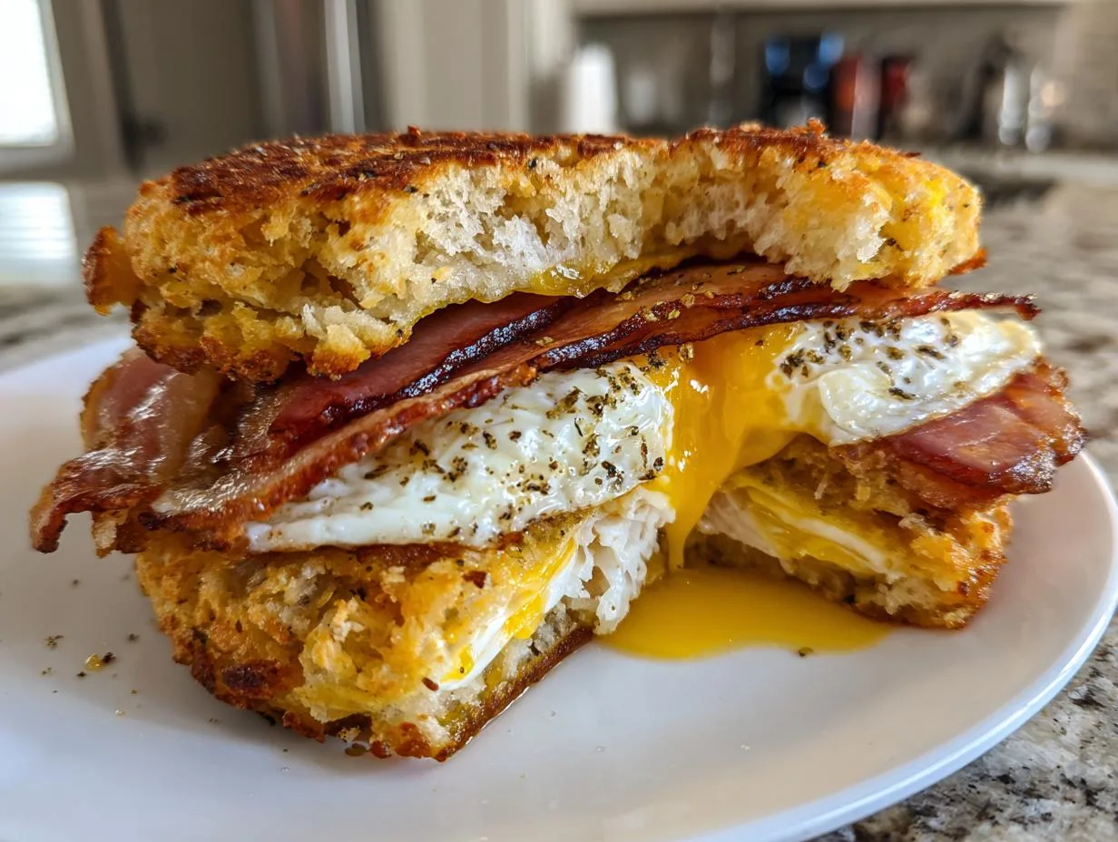 Fluffy 3-Ingredient Cloud Bread Breakfast Sandwich You’ll Crave