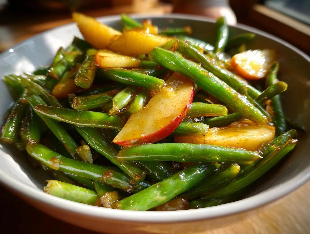 20-Minute Balsamic Apple Glazed Green Beans You'll Crave