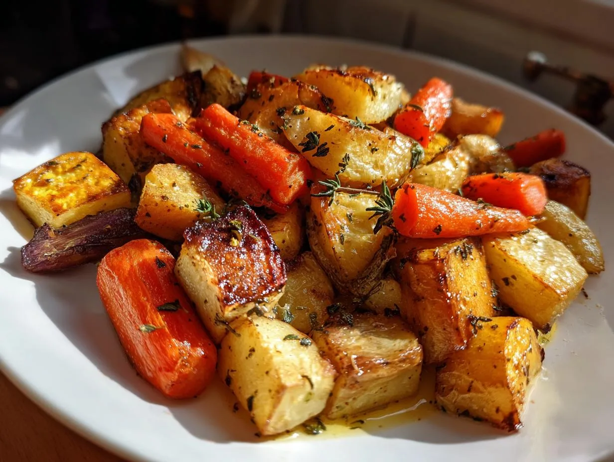 8-Ingredient Roasted Root Vegetables with Apples – Irresistibly Savory