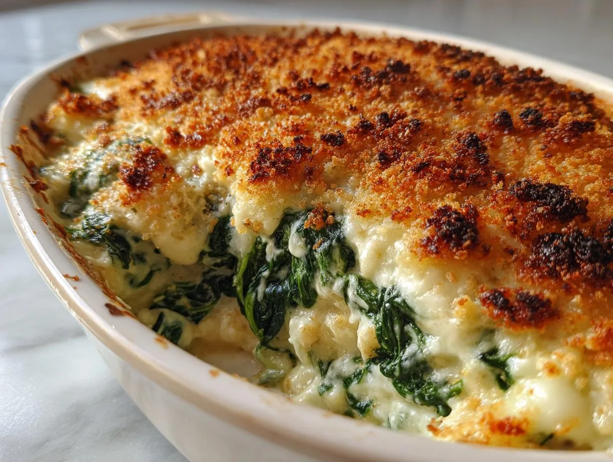 Irresistible Spinach Gratin Recipe with 2 Cheeses