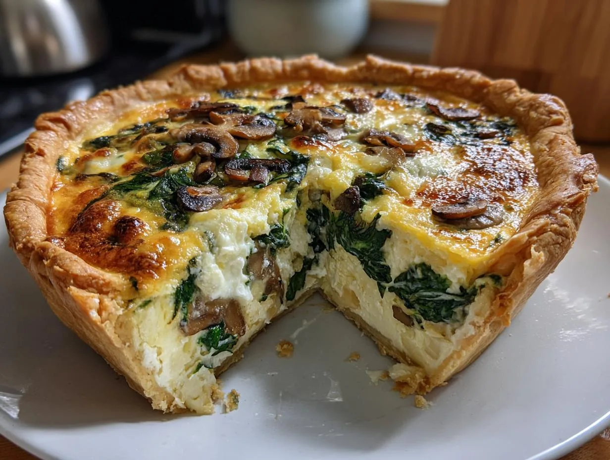 Irresistible Spinach Mushroom Quiche Recipe in 5 Easy Steps